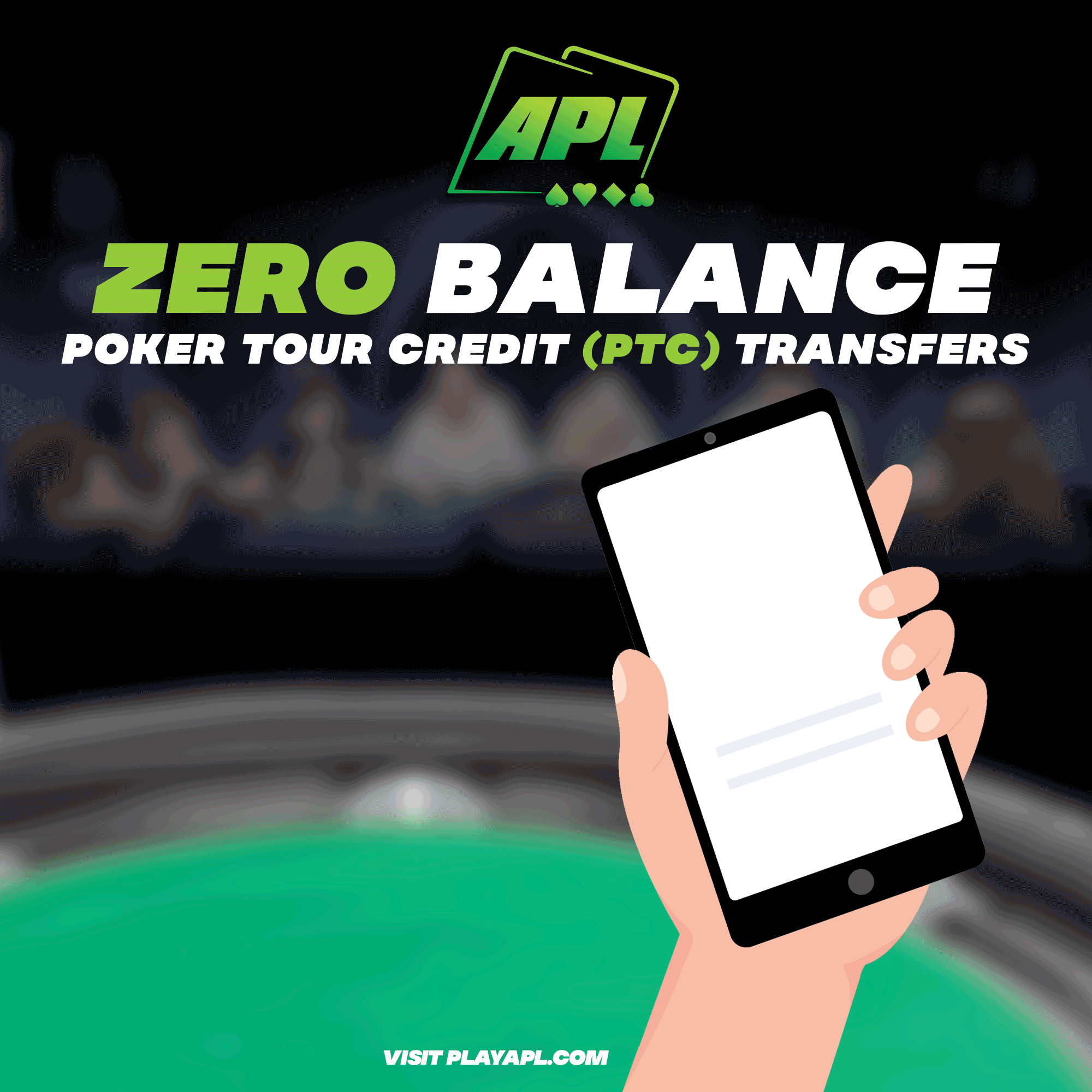 Zero Balance Poker Tour Credit (PTC) Transfers